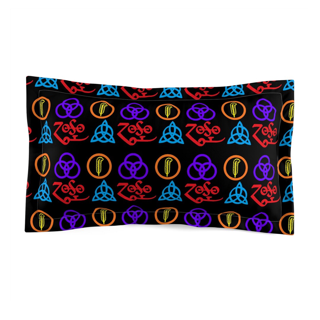 Led Zeppelin IV Pagan Symbols Saturn Holy Trinity Microfiber Pillow ...
