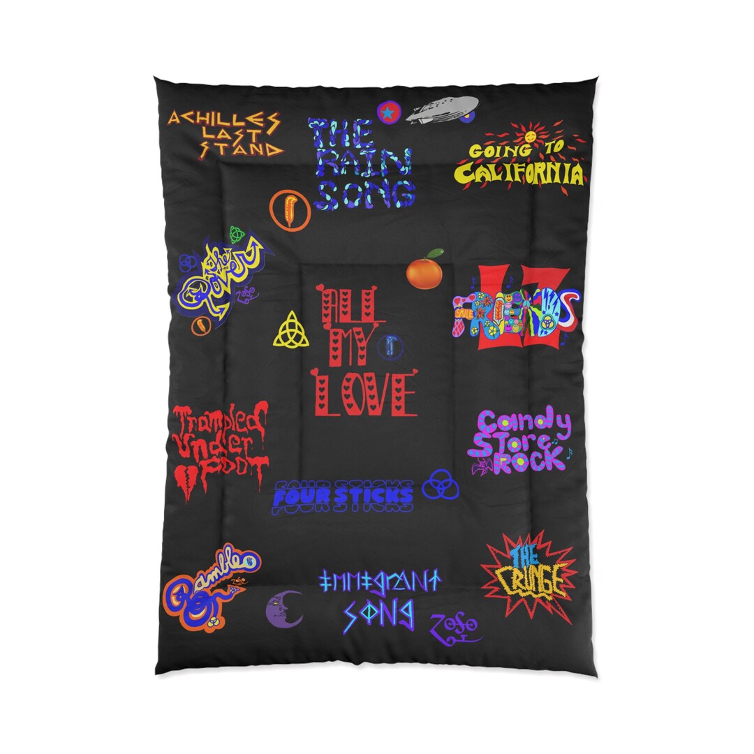 Led Zeppelin Songs Comforter, Classic Rock Band Blanket - Etsy