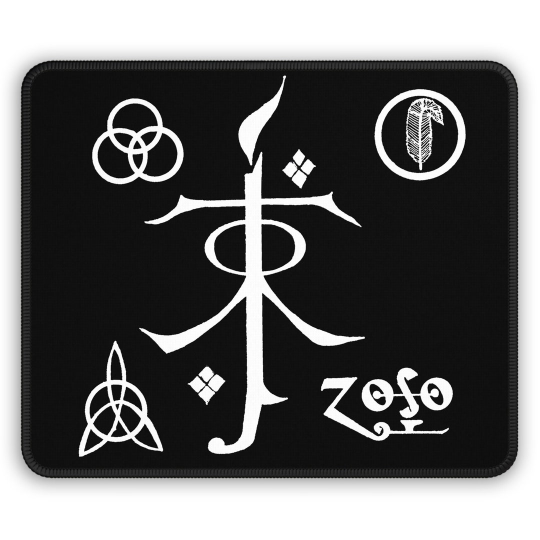 JRR Tolkien Led Zeppelin Pagan Symbols Gaming Mouse Pad, Led Zeppelin ...