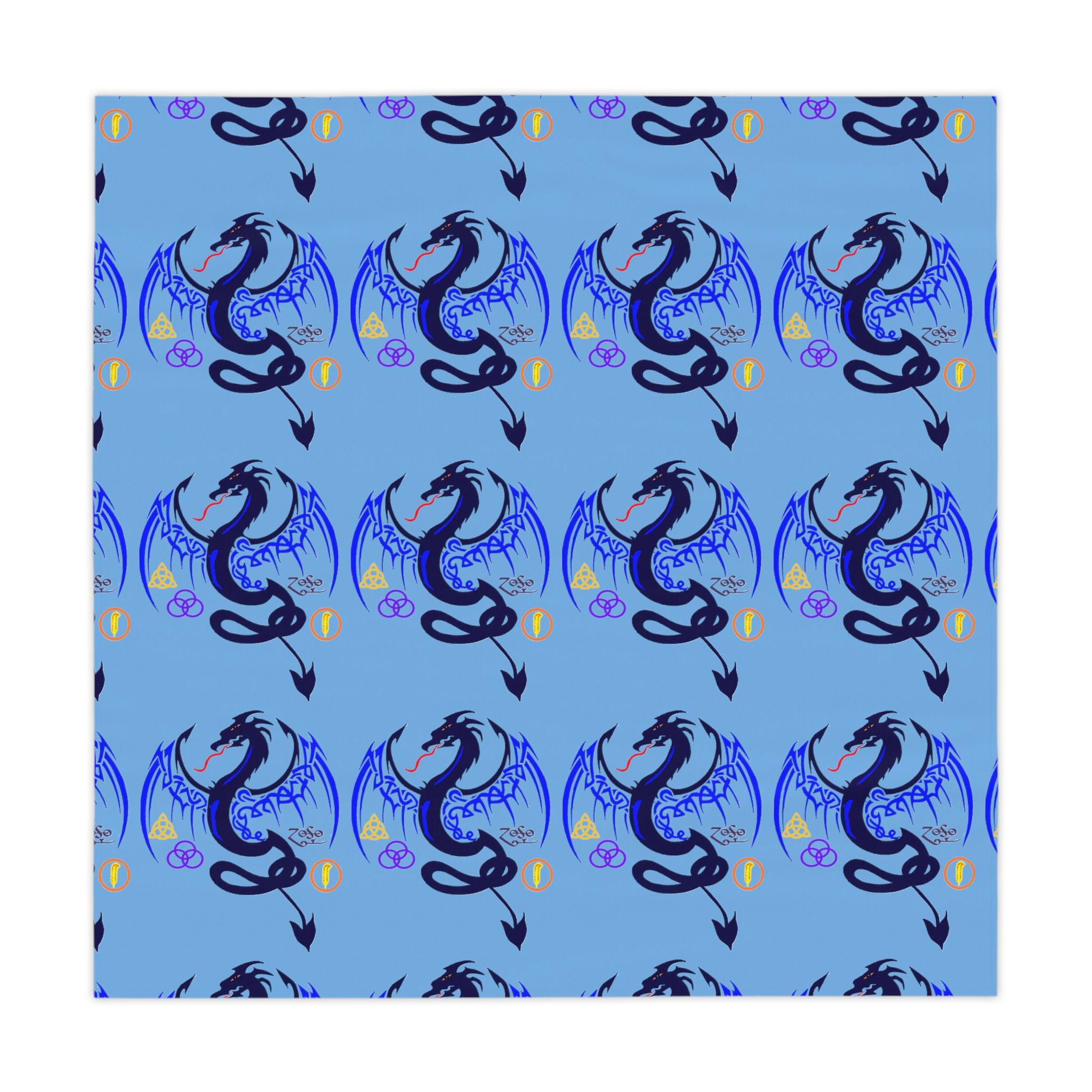 Serpent Dragon Led Zeppelin Sigils Tablecloth, Medieval Pagan Symbols ... Serpent Dragon Led Zeppelin Sigils Tablecloth, Medieval Pagan Symbols ...