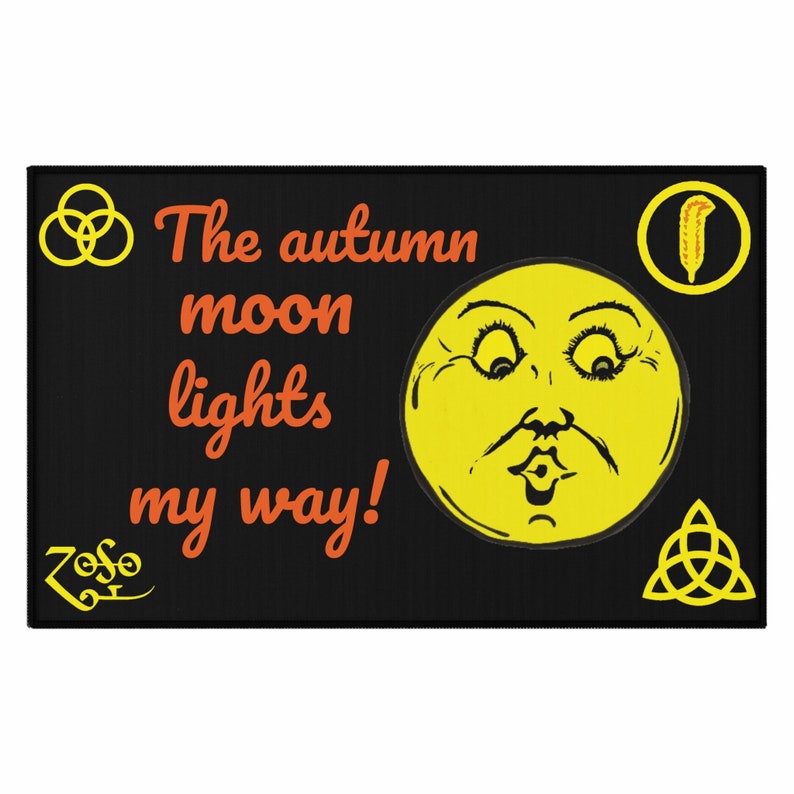 Dornier Autumn Moon Face Rug, Yellow Moon Floor Mat, Led Zeppelin Moon ...