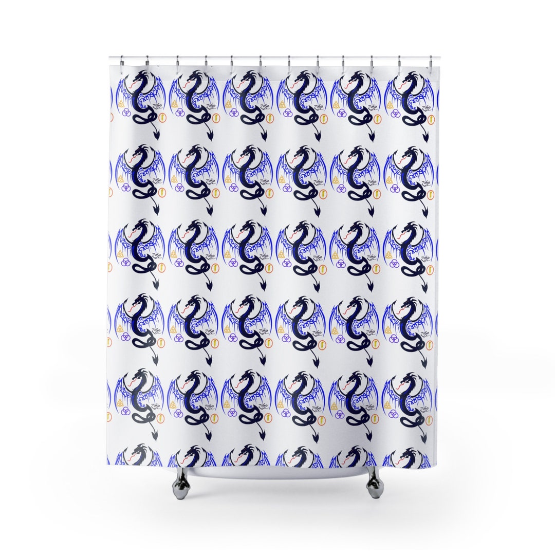 Dragon Led Zeppelin Sigils Shower Curtain, Classic Rock Band Bathtub ... Dragon Led Zeppelin Sigils Shower Curtain, Classic Rock Band Bathtub ...