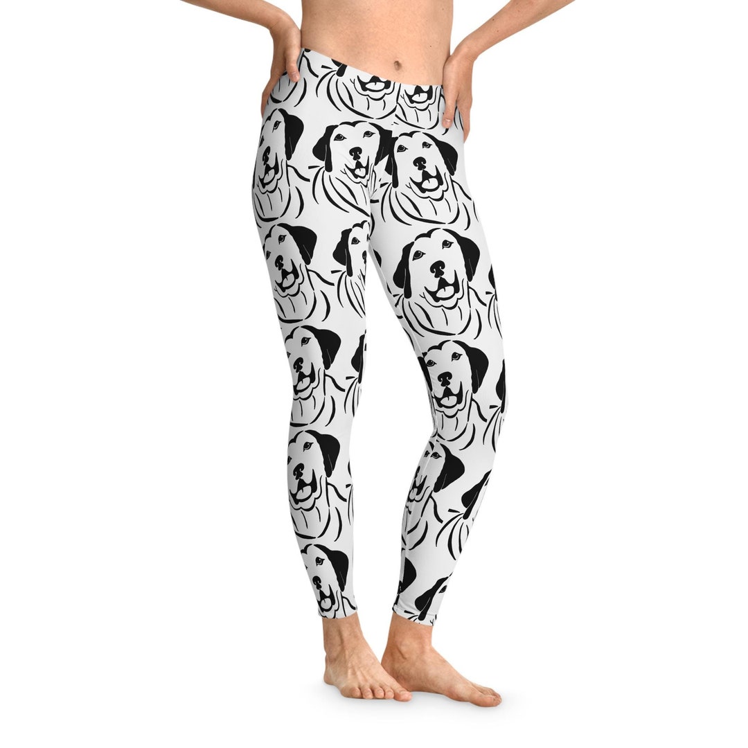 Stretchy LED Zeppelin Black Dog Leggings, Happy Dog Yoga Pants, Animal ...