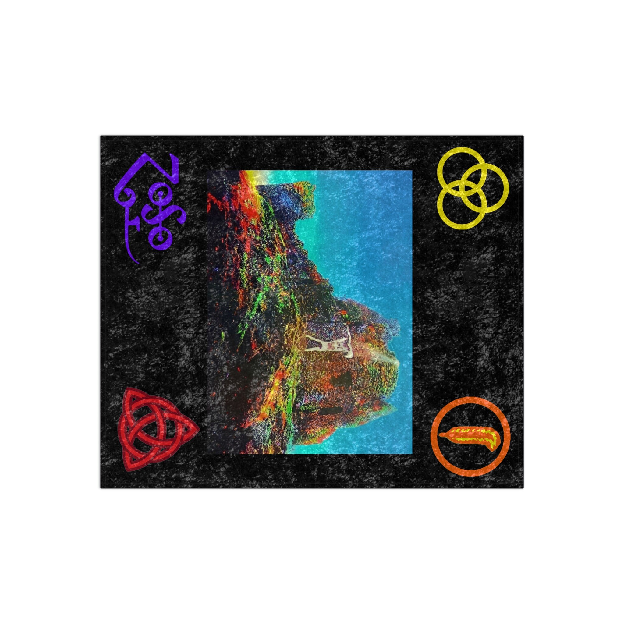 Crushed Velvet Led Zeppelin Pagan Sigils Blanket, Swan Song Velvet ...