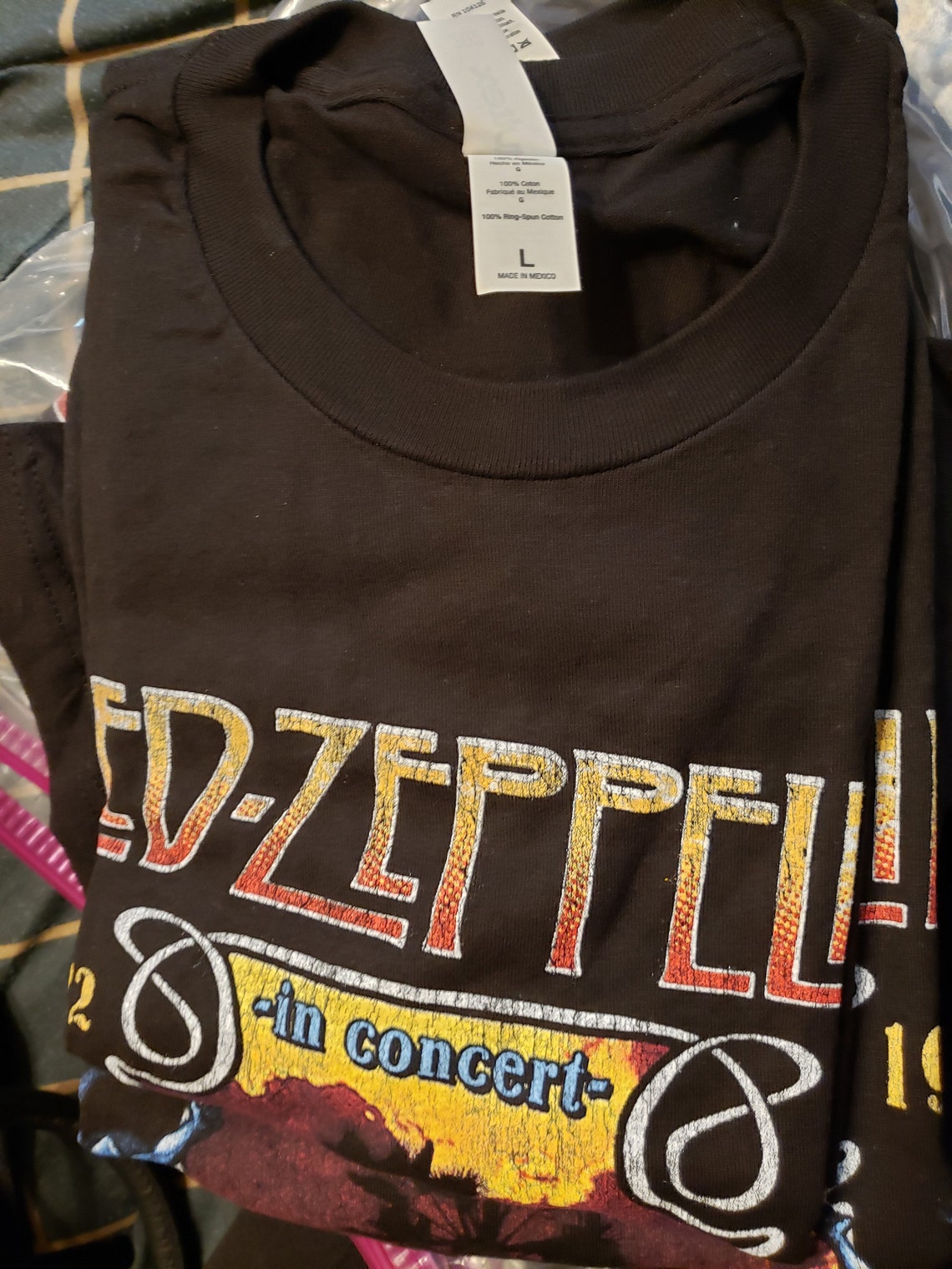 Vintage Distressed Led Zeppelin Inglewood CA 1977 Concert T-shirt. 100% ...