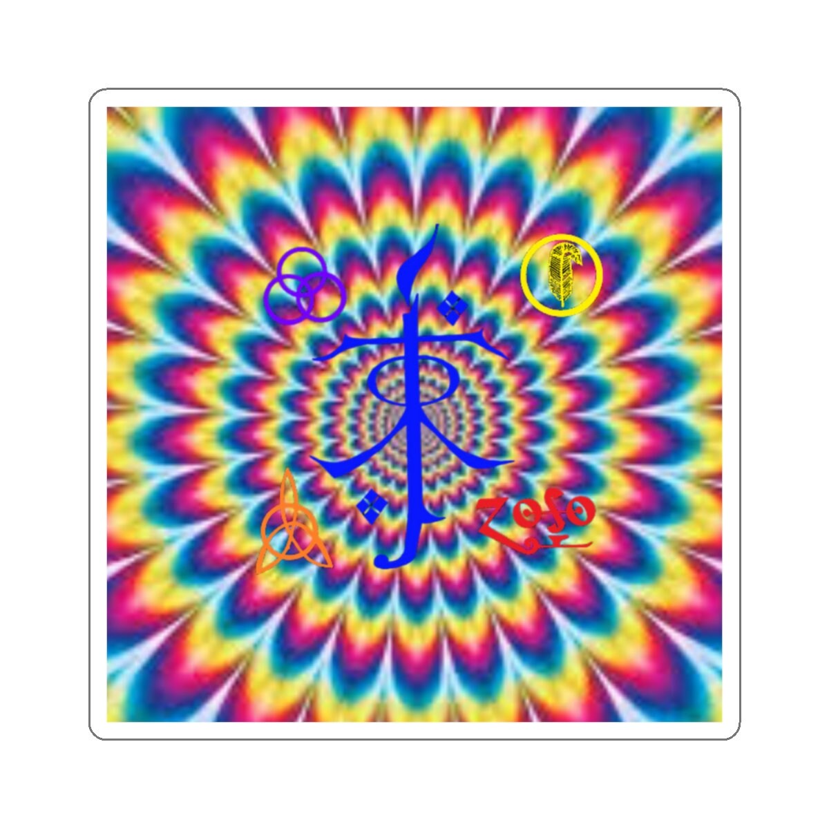 JRR Tolkien Led Zeppelin Sigils Psychedelic Kiss-cut Stickers, Classic ...