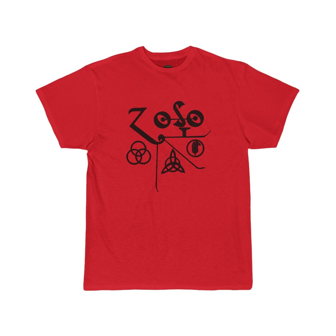 Men's Short Sleeve Pagan Symbols Tee, Unisex Led Zeppelin Sigil Art ...