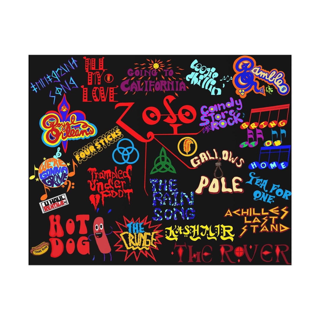 Led Zeppelin Pagan Symbols Uncoated Poster - Modern Art Prints, Wall ...