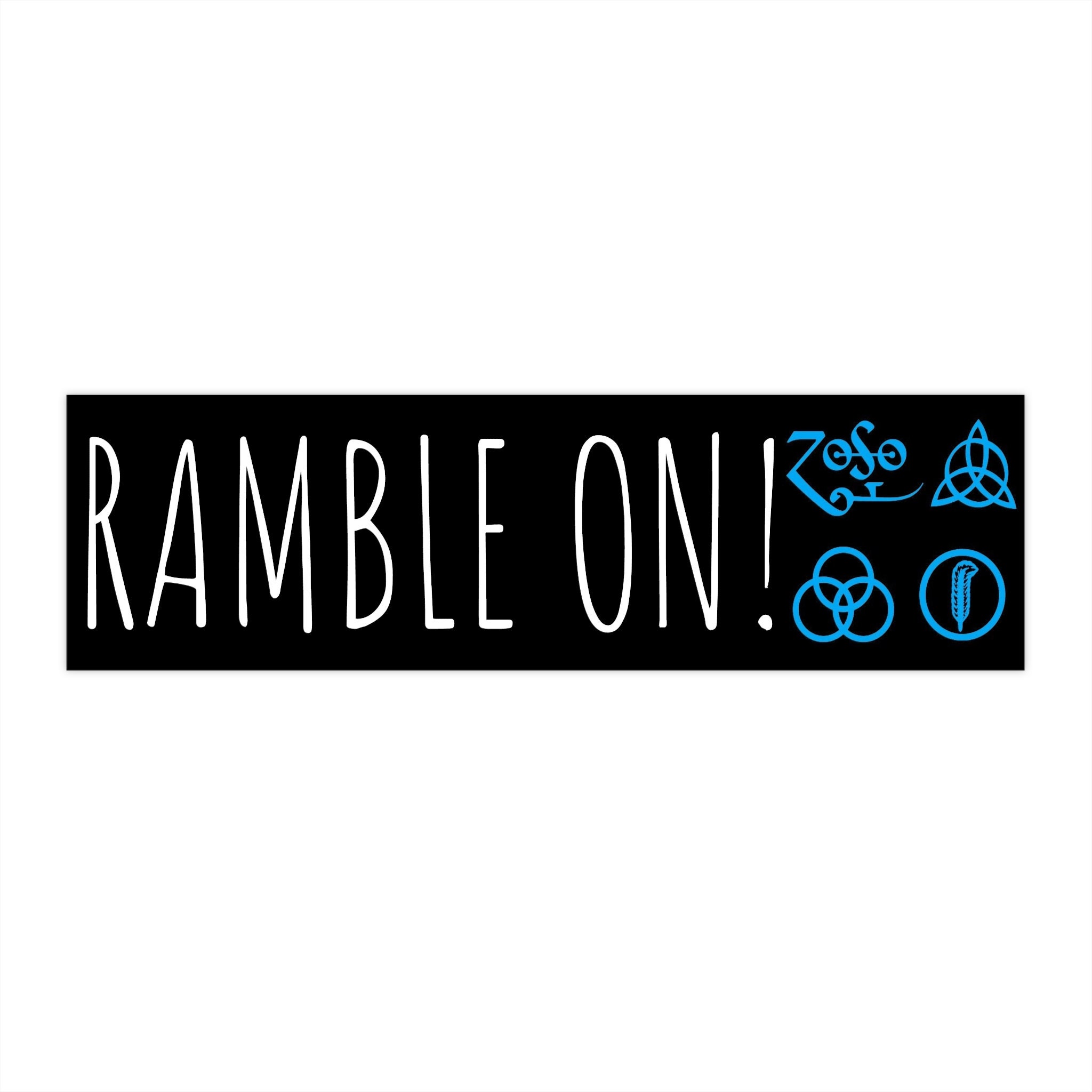 RAMBLE ON Bumper Stickers, Led Zeppelin Stickers, Pagan Symbols Decal ...