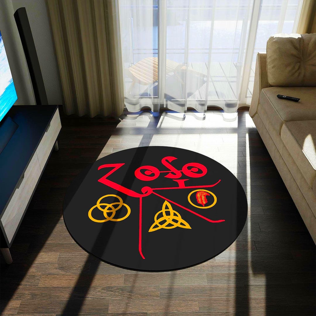 Pagan Symbols Led Zeppelin Sigils Round Floor Rug Home Decor - Etsy