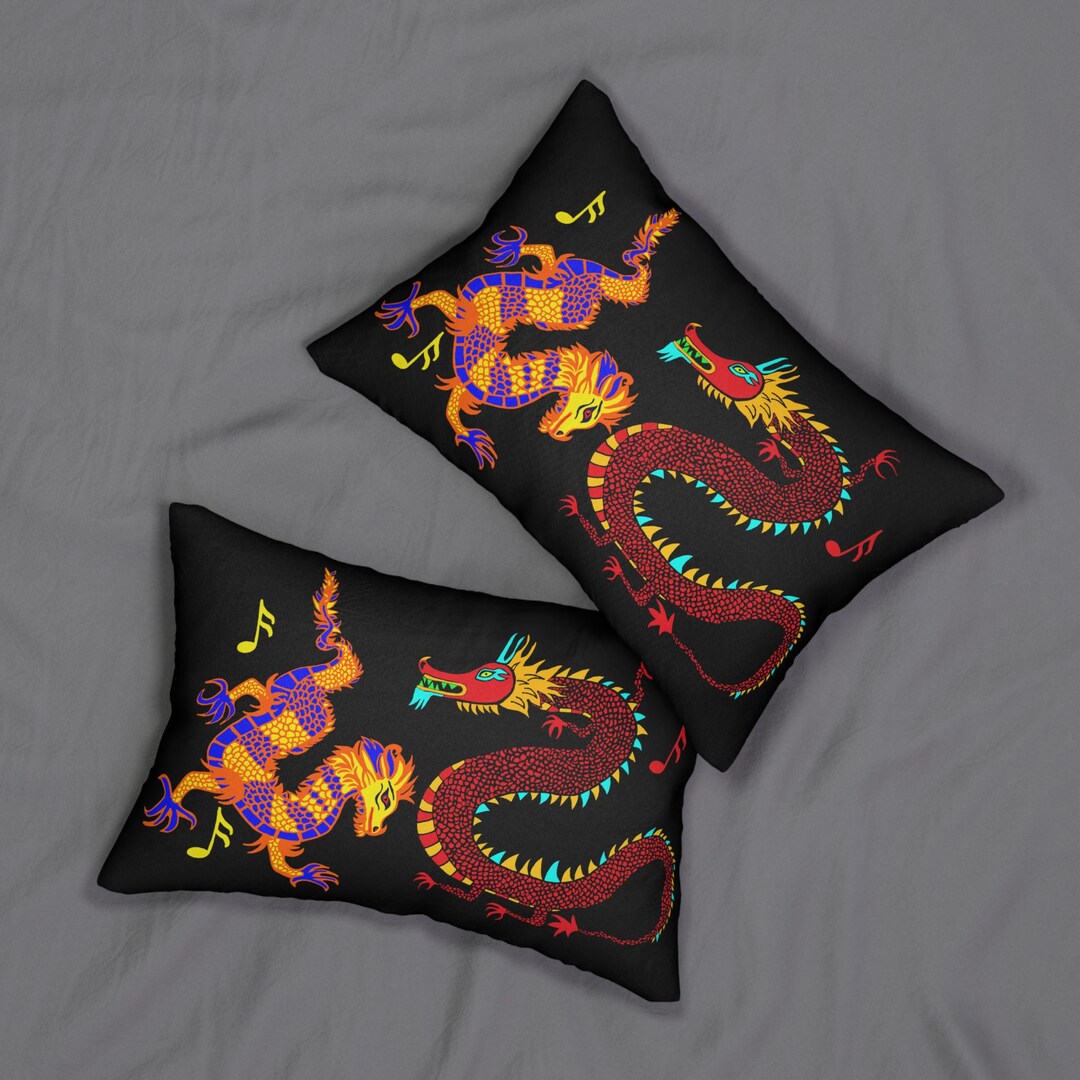 Led Zeppelin Dragons Lumbar Pillow, Gothic Pagan Decor (20x14) - Etsy