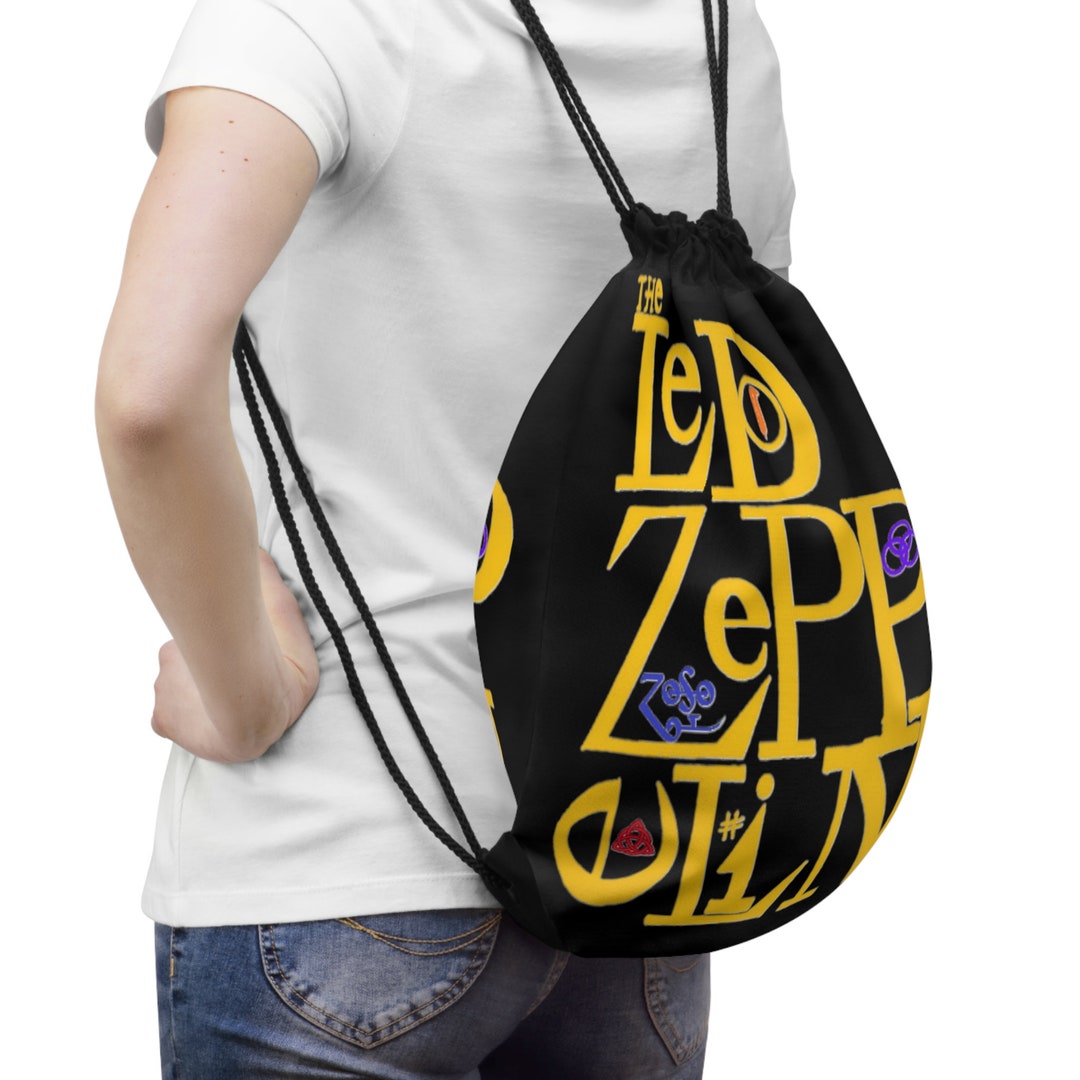 Led Zeppelin Pagan Symbols Drawstring Bag Rock Band Backpack - Etsy
