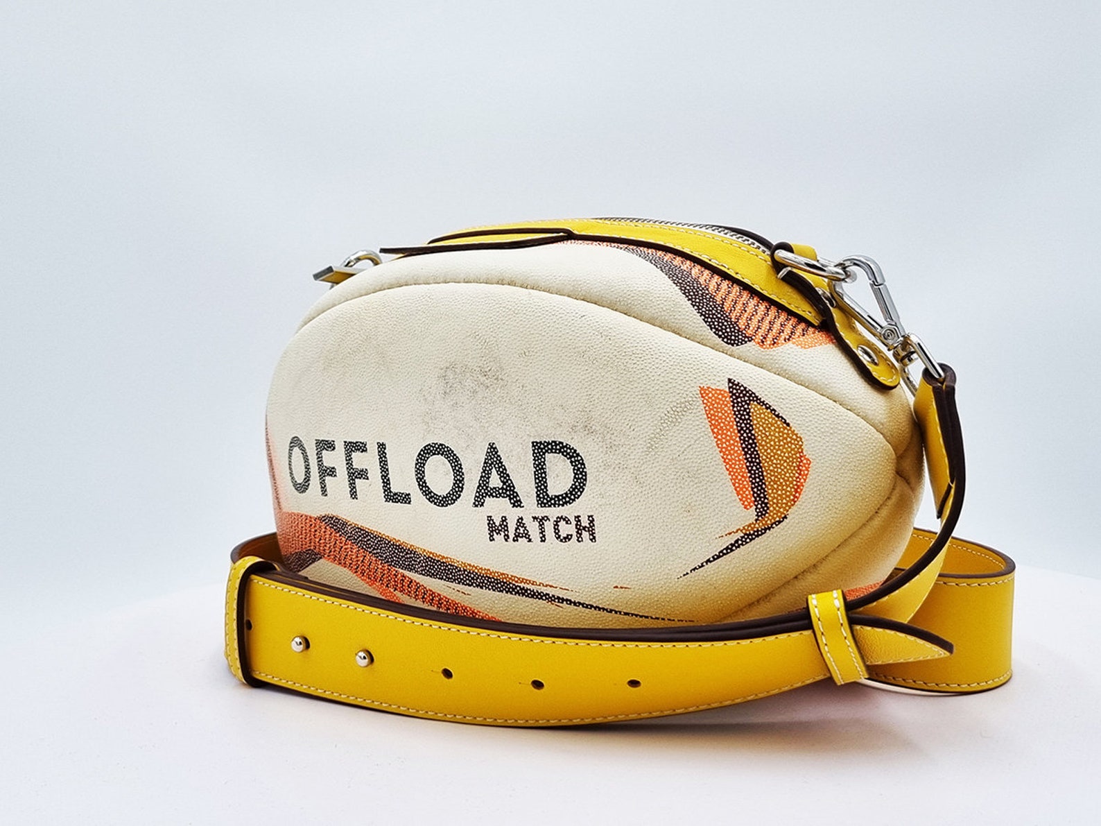 Unique Rugby Shoulder Bag | Synthetic and Leather Blend | White ...