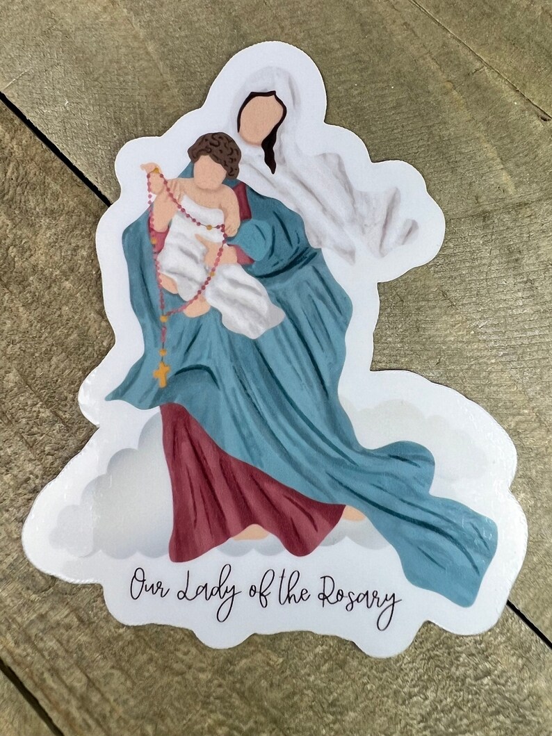Our Lady of the Rosary Sticker I Rosary Sticker I Marian Sticker I ...