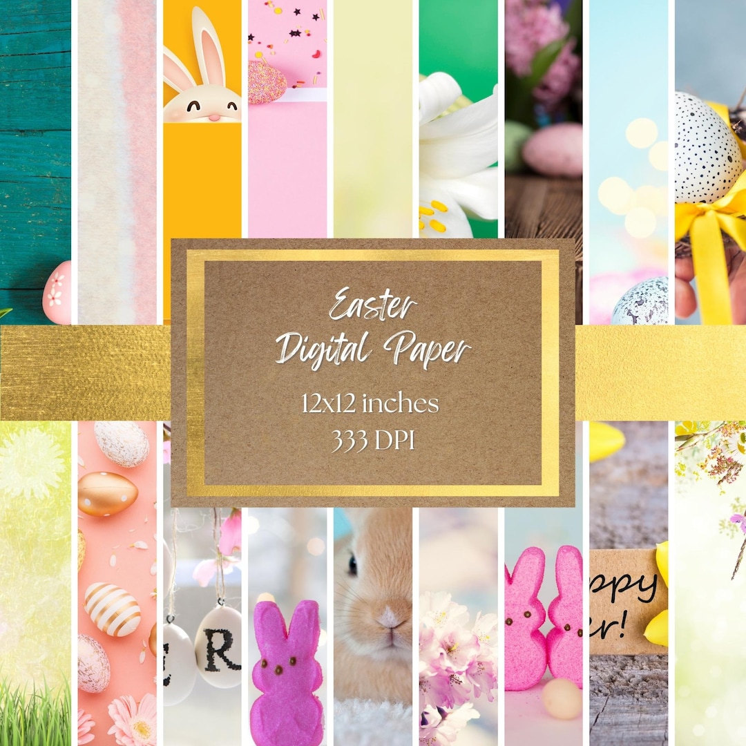 Easter Bokeh Digital Paper and Background - Easter Colors Backgrounds ...