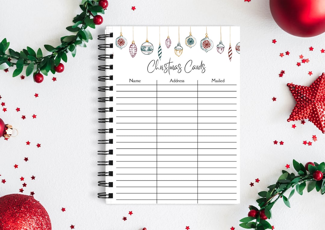 Christmas Card Planner, Christmas Card List, Christmas Card Checklist ...
