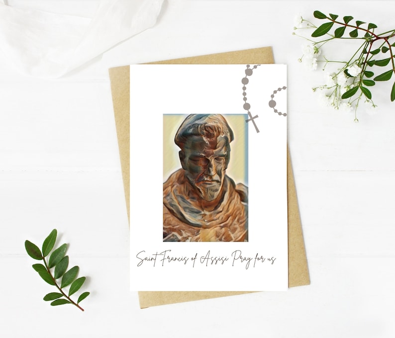 ST. Francis of Assisi Blank Note Cards, Catholic Stationery, Saint Note ...