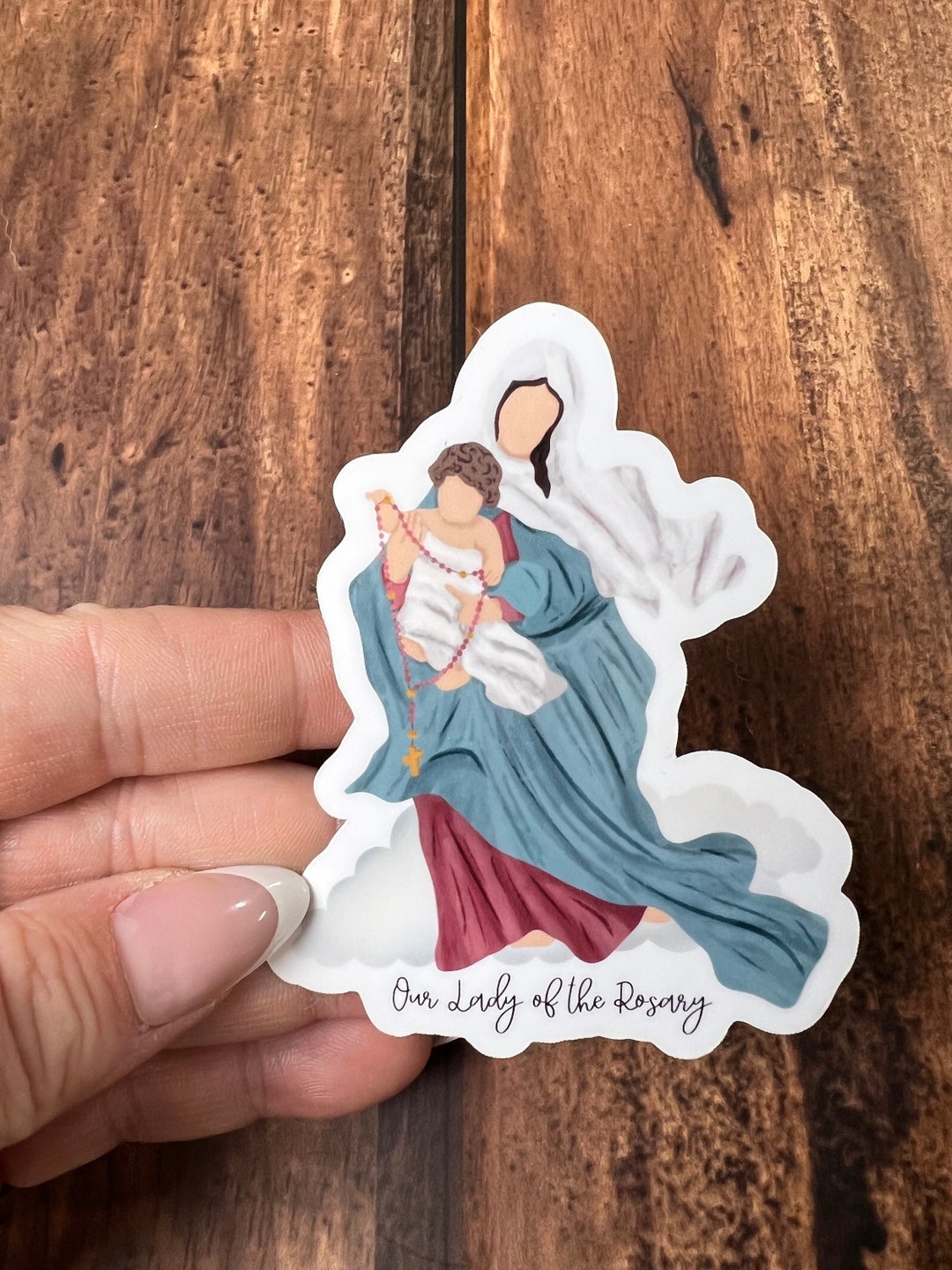 Our Lady of the Rosary Sticker I Rosary Sticker I Marian Sticker I ...