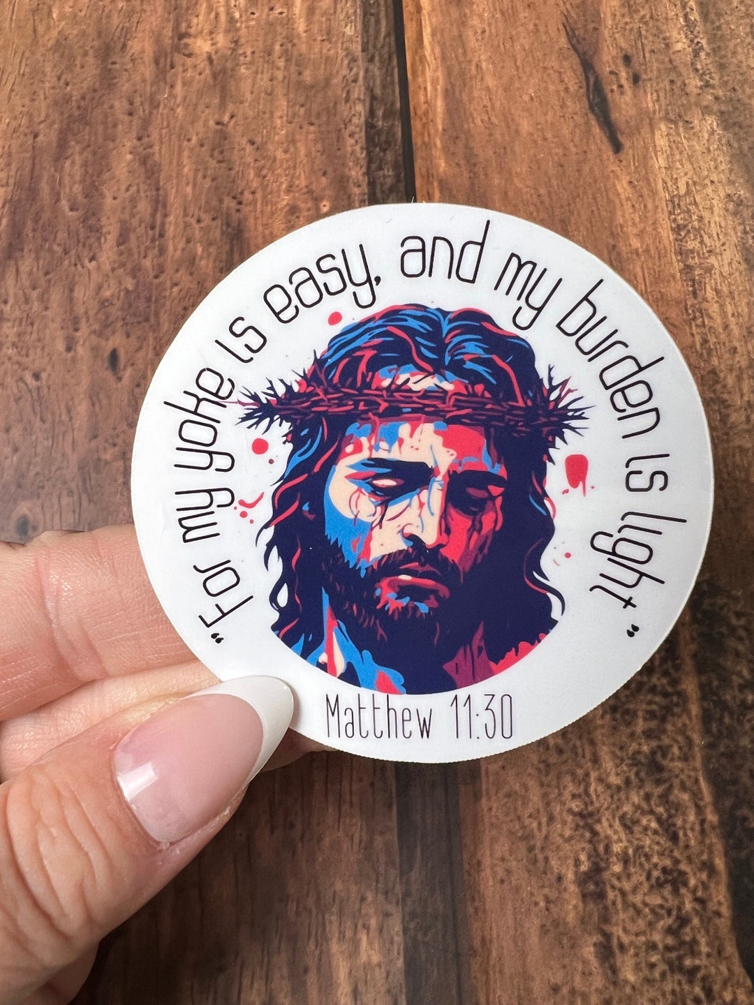 For My Yoke is Easy, and My Burden is Light Sticker I Catholic Sticker ...