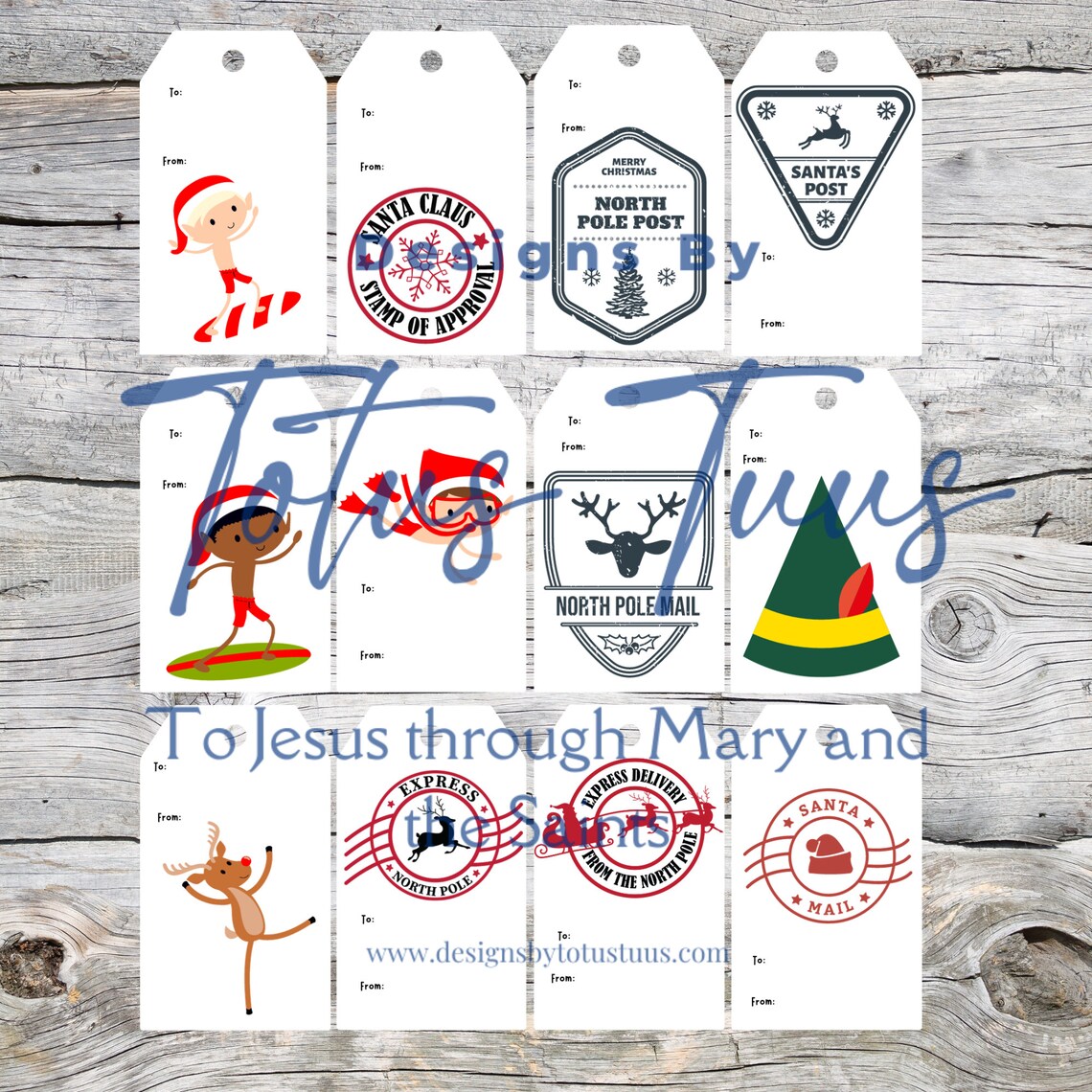 Christmas Elf Printable Gift Tags, Red and Green Elf Tags, Elf Gift ...