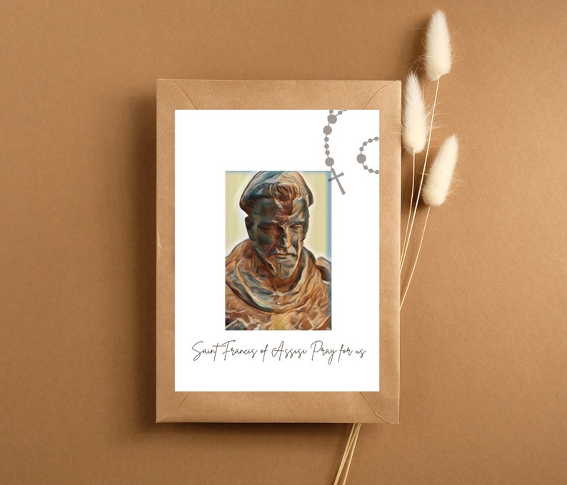 ST. Francis of Assisi Blank Note Cards, Catholic Stationery, Saint Note ...
