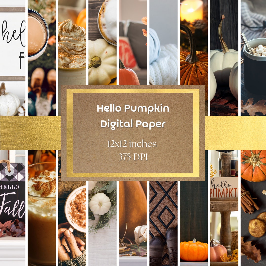 Hello Pumpkin Digital Paper and Background Pumpkins. Pumpkin Spice, and ...