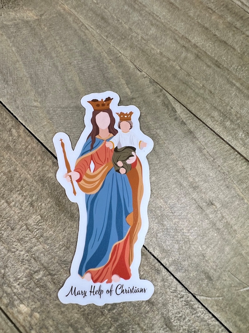 Mary Help of Christians Sticker I Mary Sticker I Marian Sticker I ...