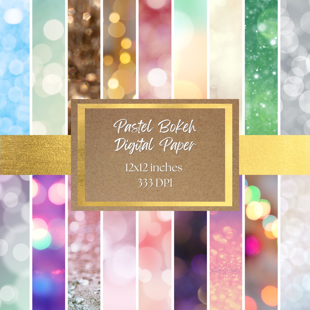 Pastel Bokeh Digital Paper and Background - Pastel Colors Backgrounds ...