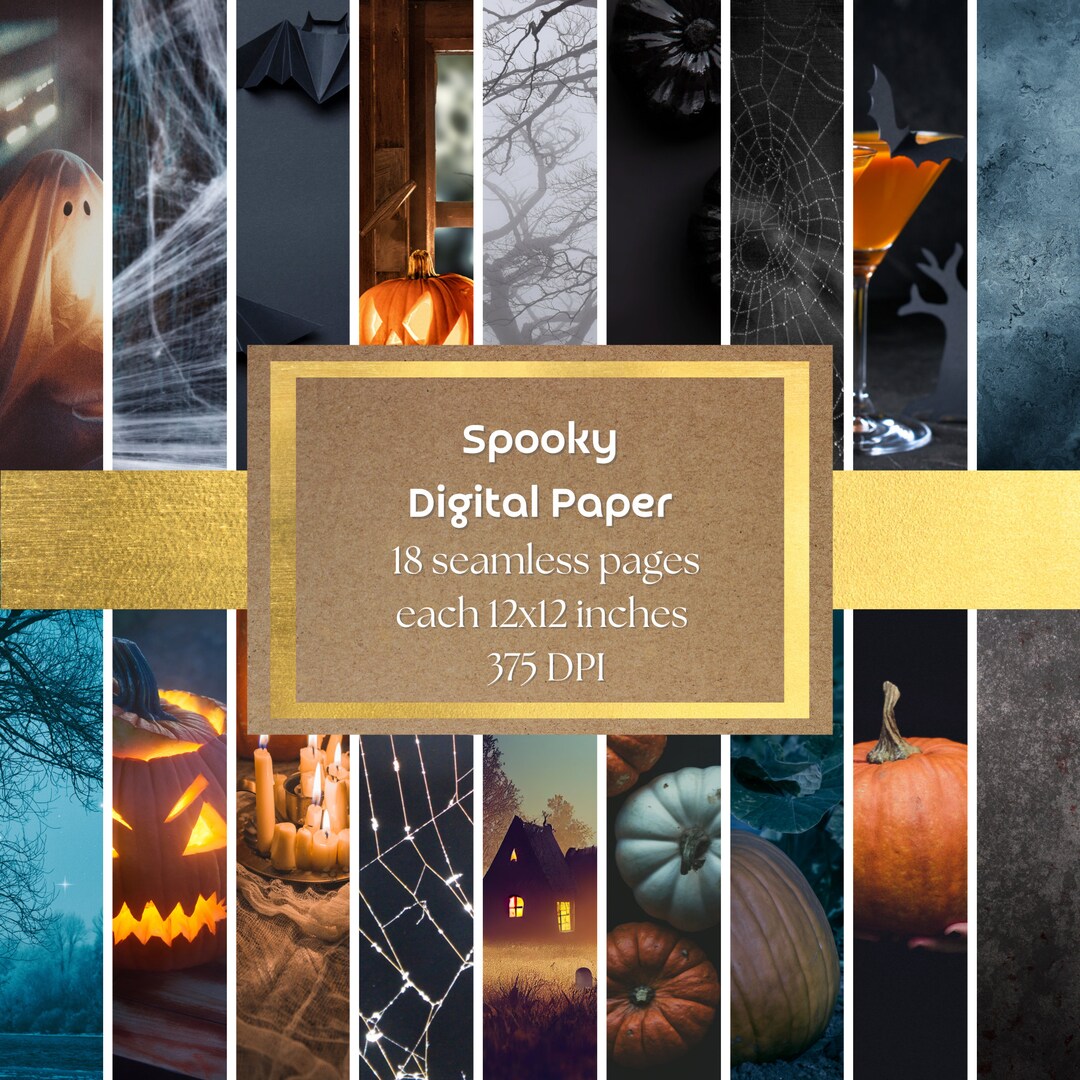 Halloween Spooky Digital Paper and Background - Halloween Backgrounds ...