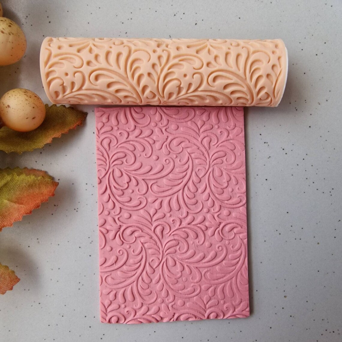 Leaves Clay Texture Roller, Botanical Embosser Roller Clay, Polymer ...