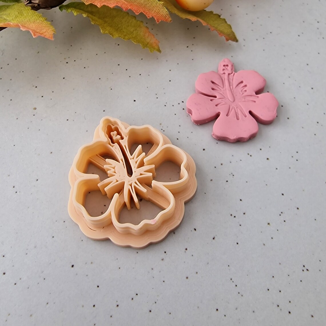 Hibiscus Clay Cutter, Hawaiian Flower Imprint Polymer Clay Cutter ...
