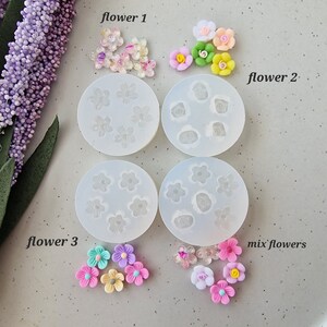 Mini 3D 9mm Flower Polymer Clay Mold, Flexible Silicone Mold, Flower ...