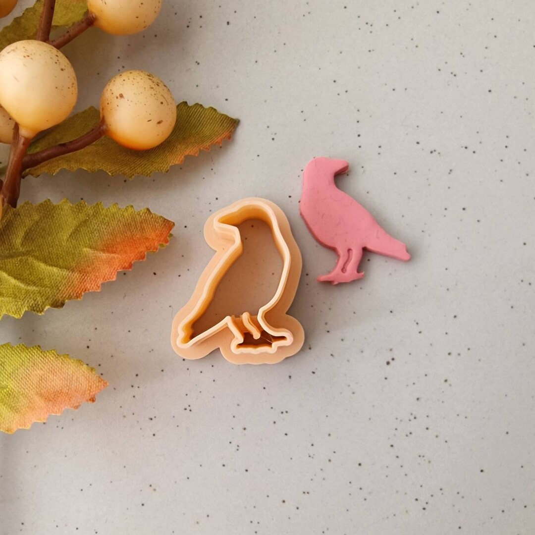Crow Clay Cutter, Raven Polymer Clay Cutter, Halloween Clay Earrings ...