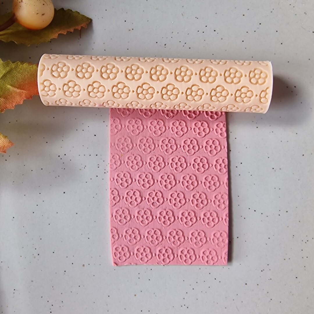 Flower Clay Texture Roller, Botanical Embosser Roller Clay, Polymer ...