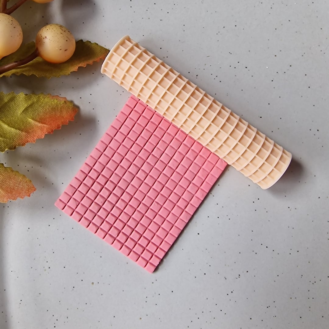 Grid Clay Texture Roller, Waffle Pattern Embosser Clay Roller, Polymer ...