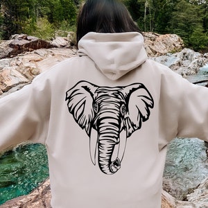 Elephant Hoodie, Elephant Hoodie, Elephant Lover Hoodie, Elephant Art ...