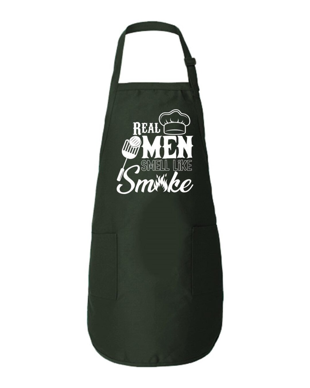 Real Men Smell Like Smoke Apron, Grill Apron, BBQ Apron, Customized ...