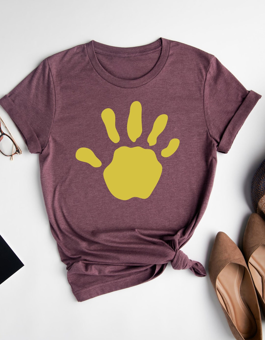 Custom Baby Handprint T-shirt, Dad T-shirt, Hooded Shirt, Personalized ...