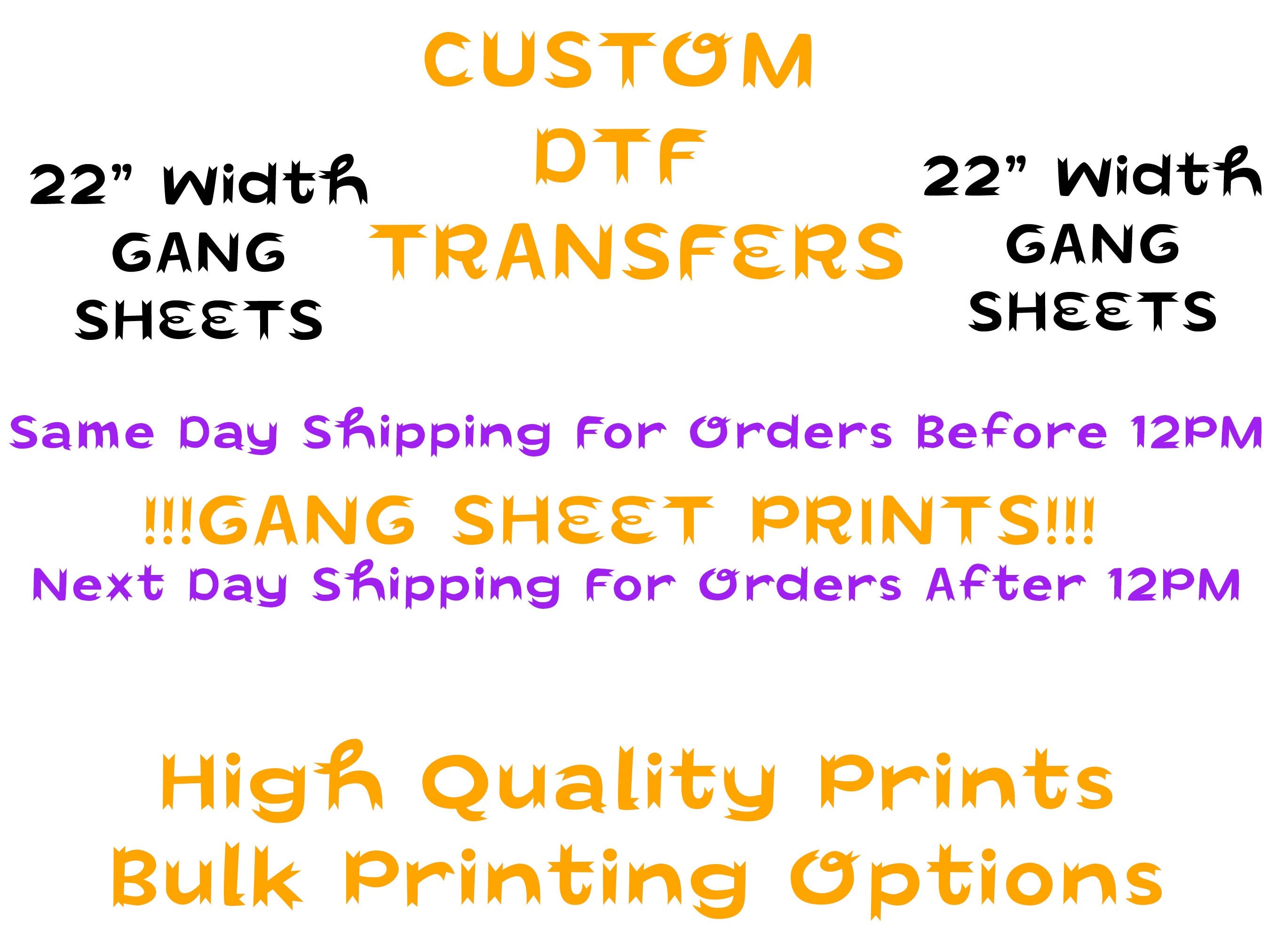 Custom DTF Gang Sheet Custom DTF Transfers Personalized DTF - Etsy