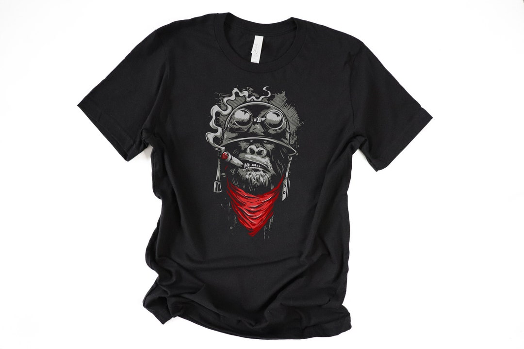 Bad Ass Gorilla T-shirt, Gorilla Shirt, Gorilla Lover Shirt, Cigar ...