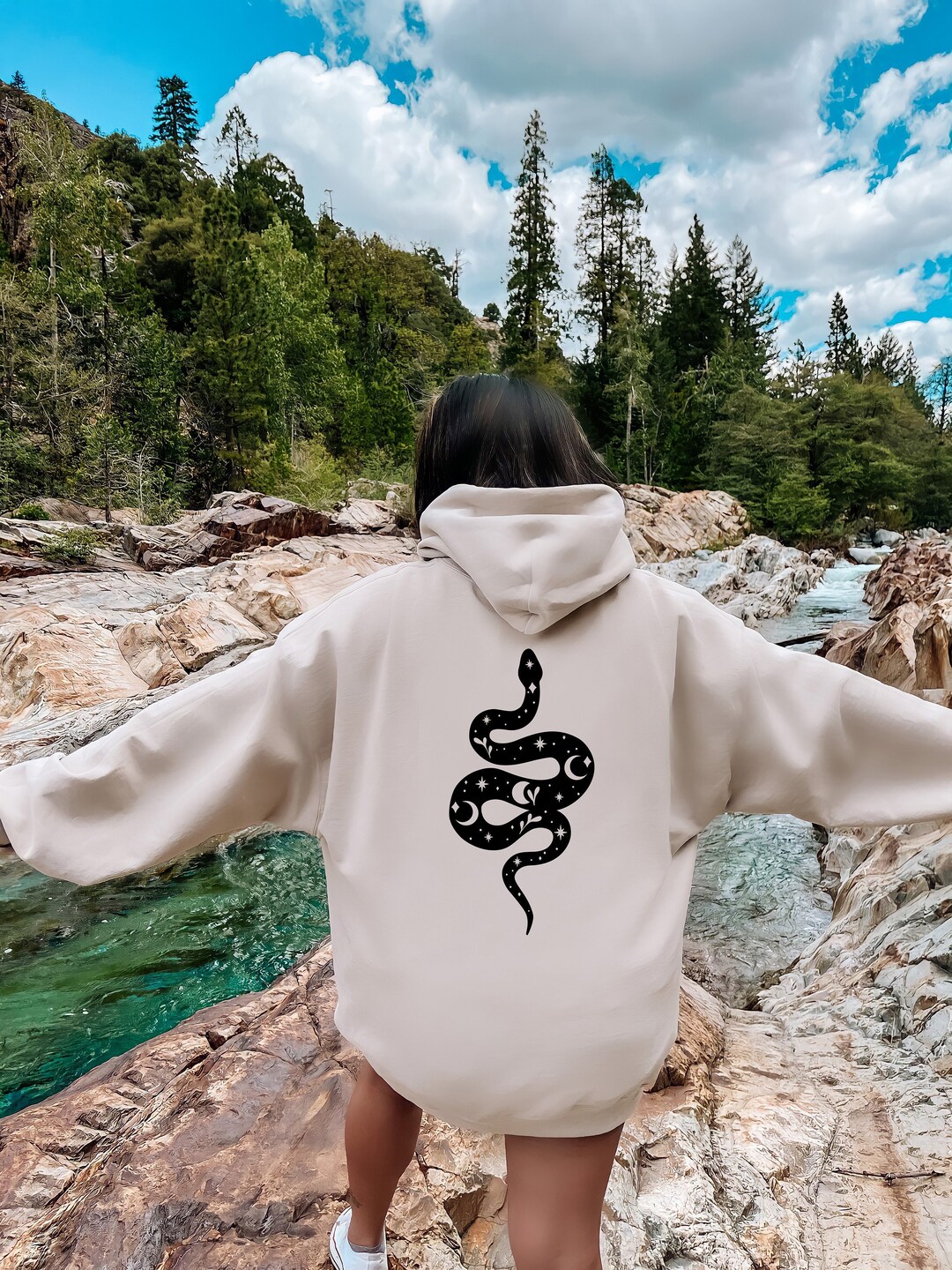 Celestial Snake Hoodie, Ophiuchus Hoodie, Snake Hoodie, Moon Hoodie ...