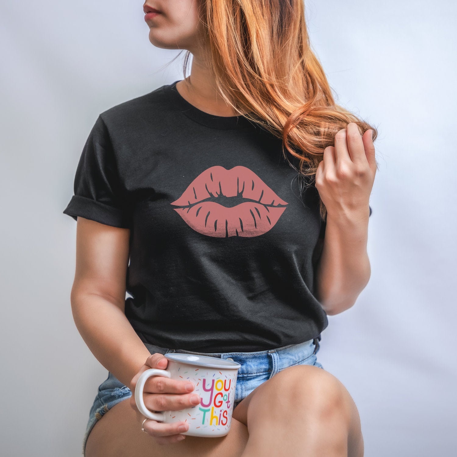 Lip Kiss Shirt Kisses Shirt Lips Shirt Kiss Shirt Red Lip Etsy