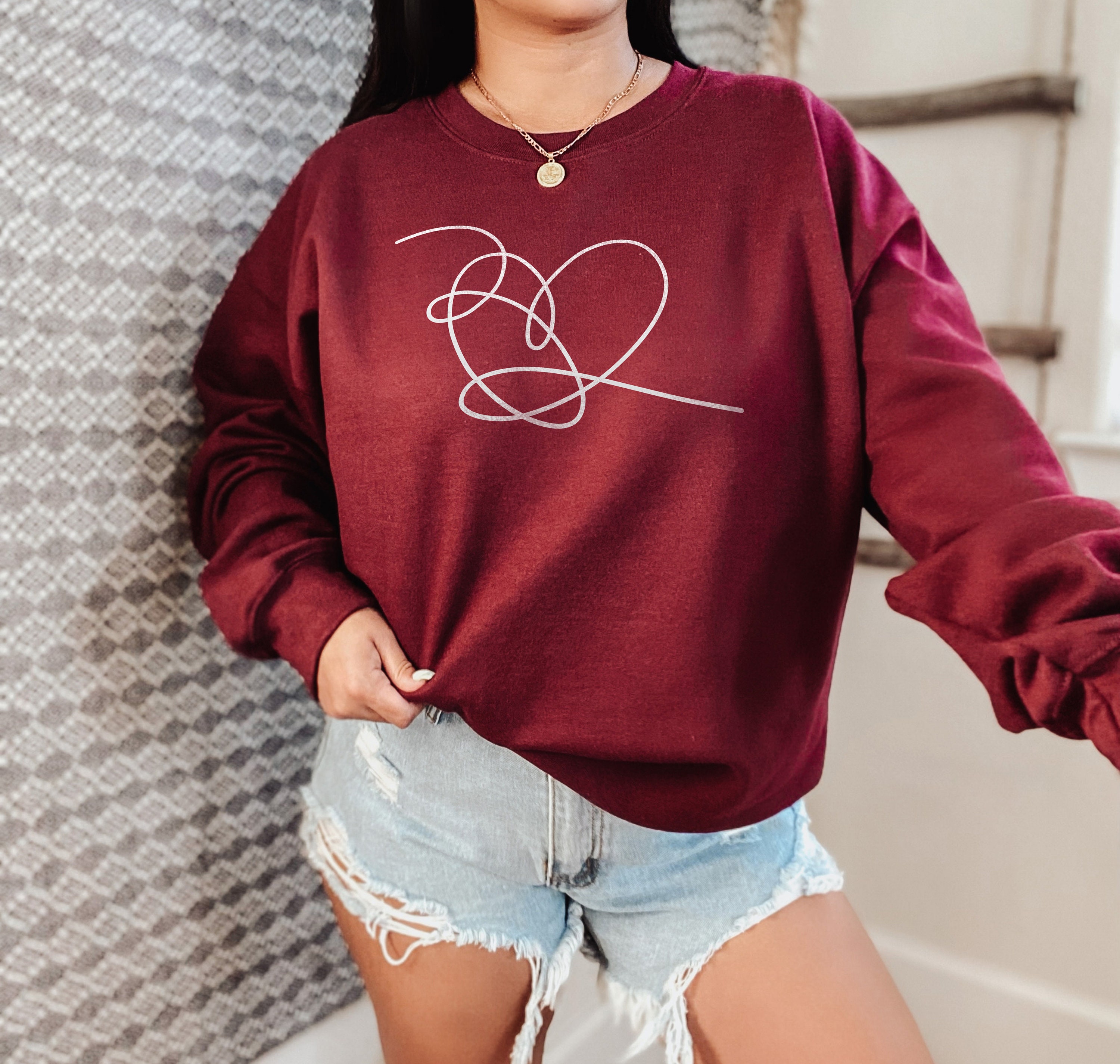 Love Yourself Heart Sweatshirt, Love Yourself Tear Shirt, Heart Shirt ...