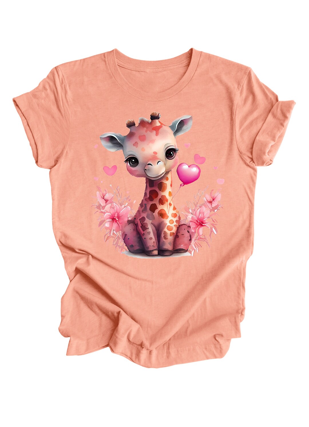 Giraffe T-shirt, Giraffe Lover Shirt, Heart Shirt, Cute Animal Shirt ...