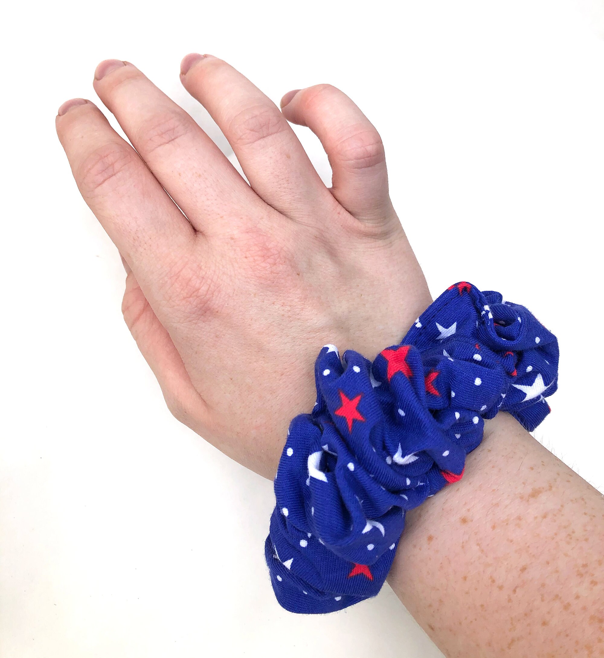 Red, White and Blue Stars Scrunchie 4th of July Summer Star Scrunchie ...