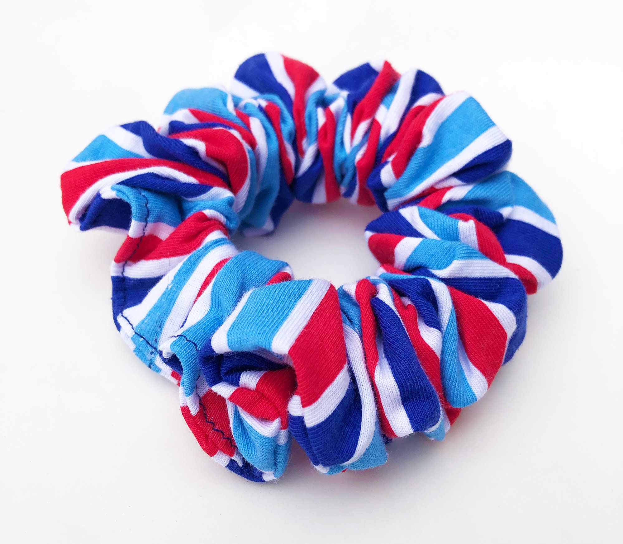 Red White and Blue Striped Scrunchie 4th of July Stripes Scrunchie - Etsy