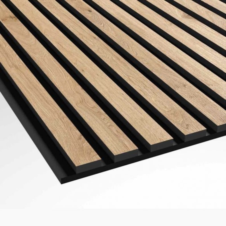 Acoustic Wooden Slat Panel Natural Oak Black Felt - Etsy