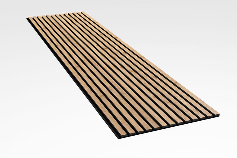 Acoustic Wooden Slat Panel Natural Oak Black Felt - Etsy