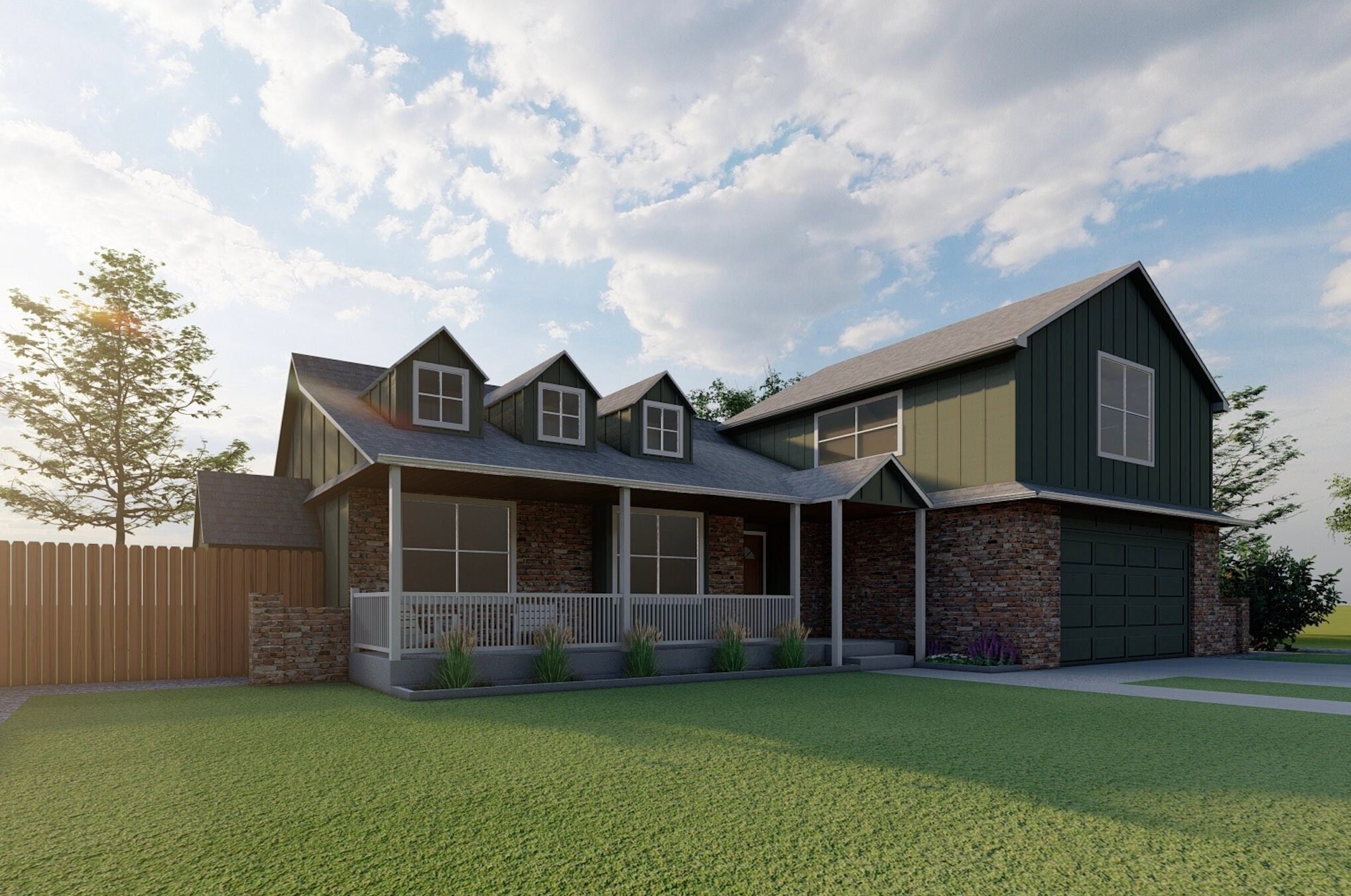 Single Facade Custom Exterior House Render, Remodel, Redesign, House ...