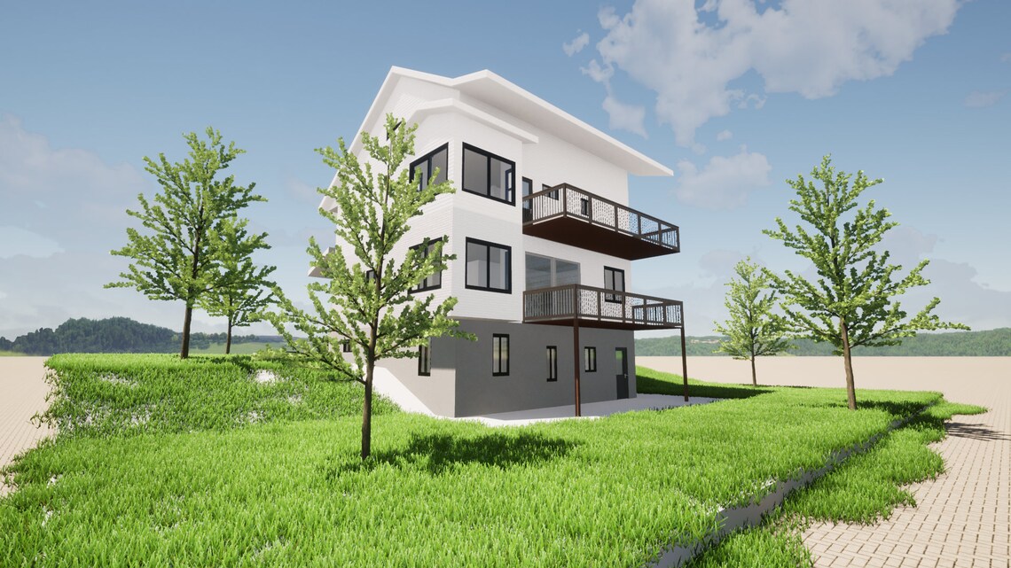 Full Custom Exterior House Render, Remodel, Redesign, House, Design - Etsy